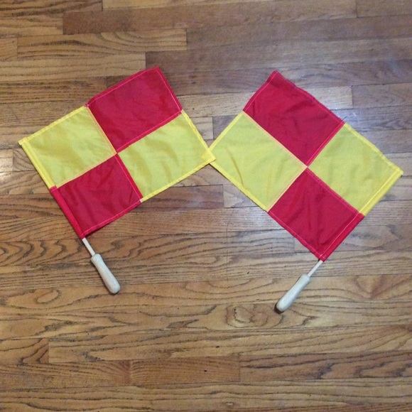 Games | Referee Flags Red And Yellow Checkered Flags | Poshmark